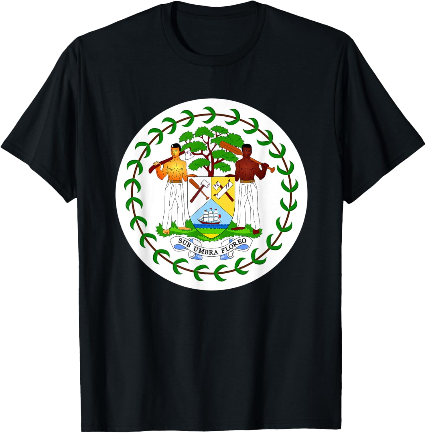 Belize T-shirt Coat of arms Tee Flag souvenir Belmopan T-Shirt ...