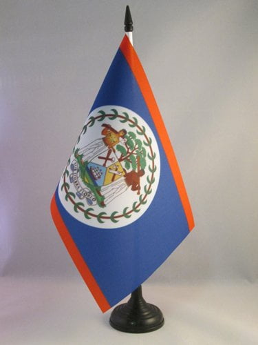 Belize Table Flag 5'' x 8'' plastic stick and base - Walmart.com