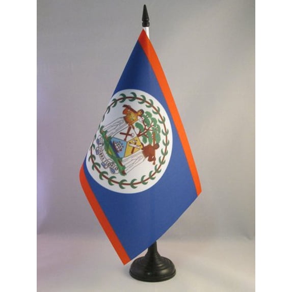 Belize Table Flag 5'' x 8'' plastic stick and base - Walmart.com