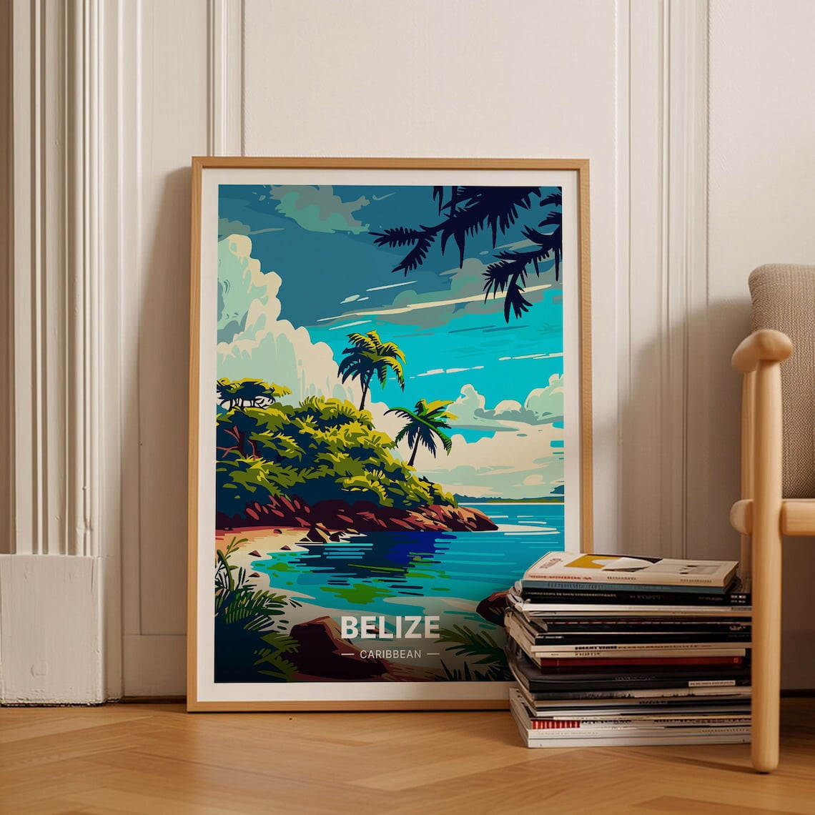 Belize Travel Caribbean Beach Tropical Wall Art, Unframed Paper Poster ...