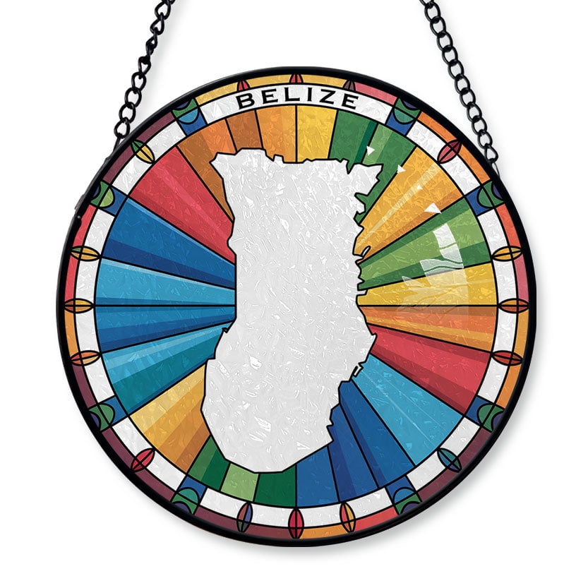 Belize Travel Decor Suncatcher Stained Glass Window Hanging, Gift for ...