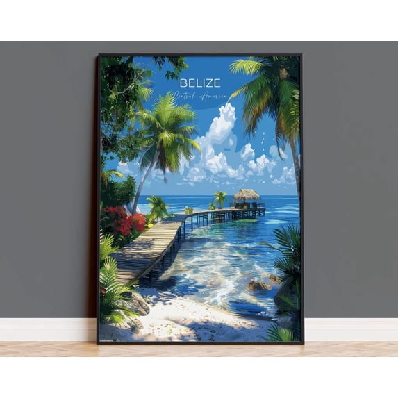 Belize Travel Poster Travel Print Of Belize Central America Poster ...