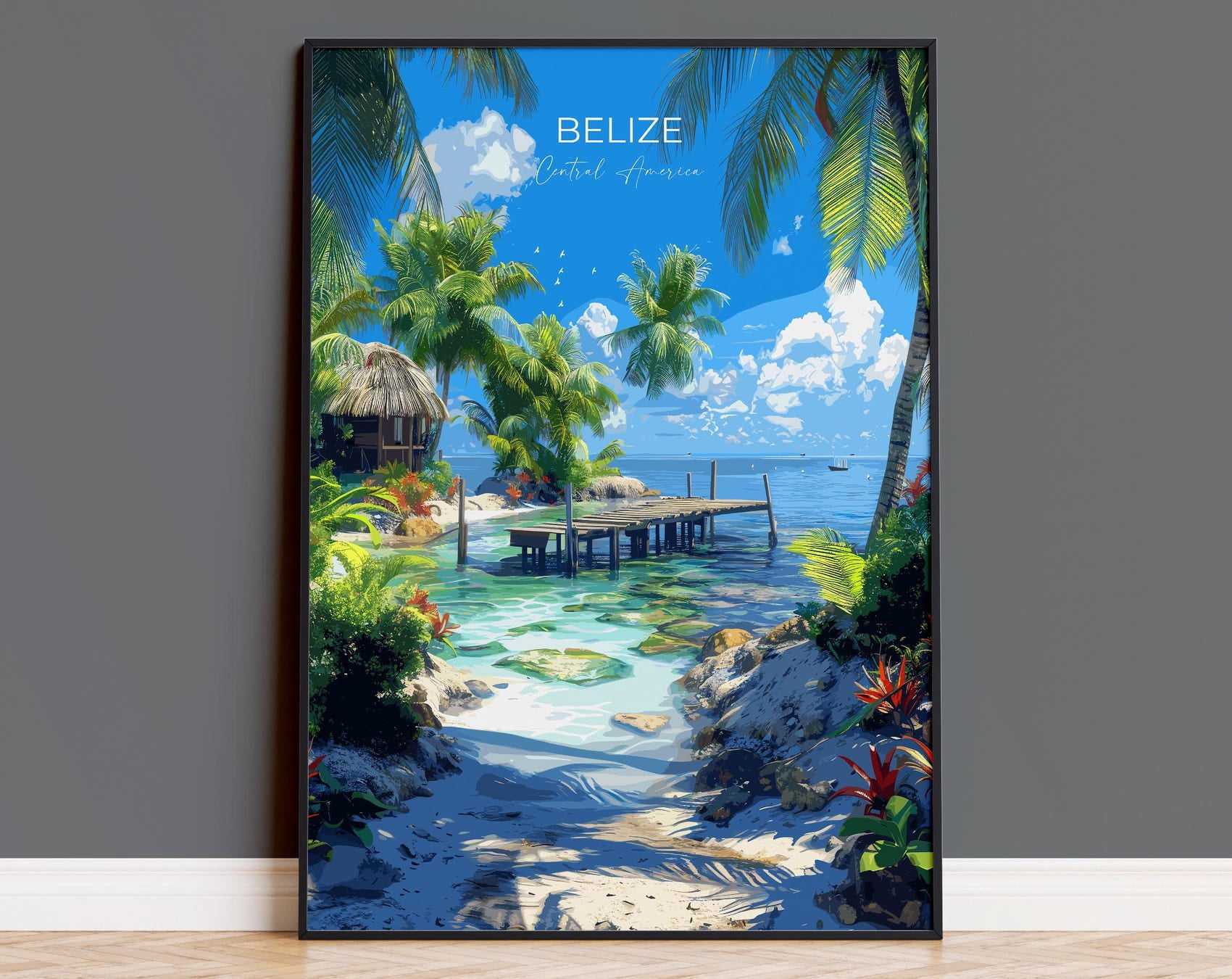 Belize Travel Poster, Travel Print of Belize, Central America Poster ...