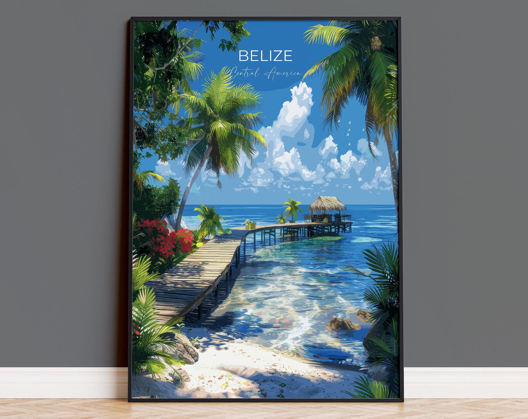 Belize Travel Poster, Travel Print of Belize, Central America Poster ...
