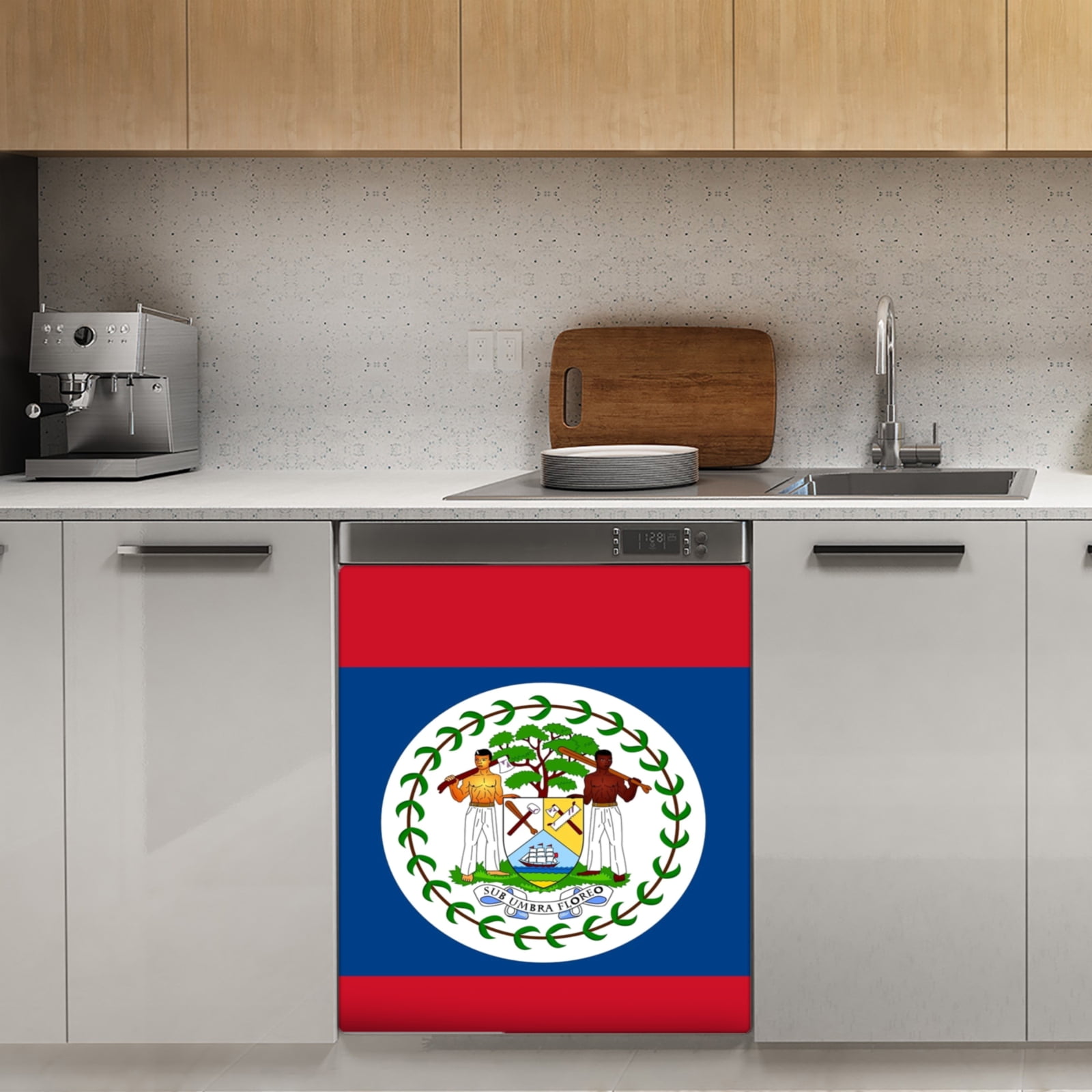 Belize flag Dishwasher Magnet Cover Decorative Sticker for Home Cabinet ...