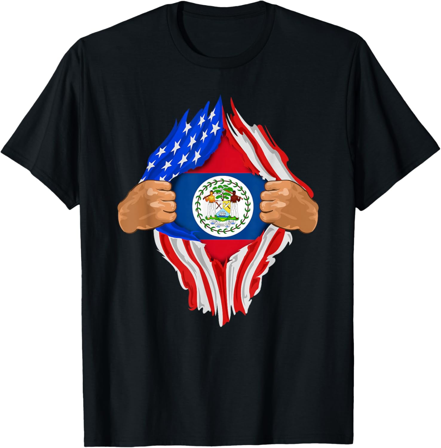 Belizean Blood Inside Me T-Shirt | Belize Flag Gift T-Shirt - Walmart.com