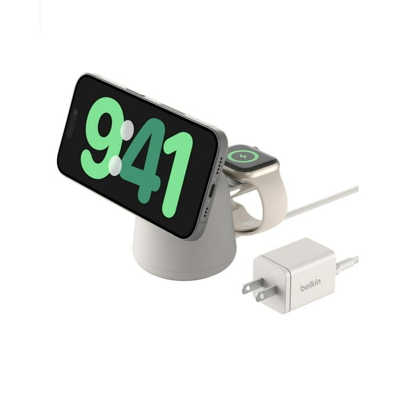 Belkin 2-in-1 Qi2 Wireless Charging Dock 15W Fast Charge iPhone Charger ...