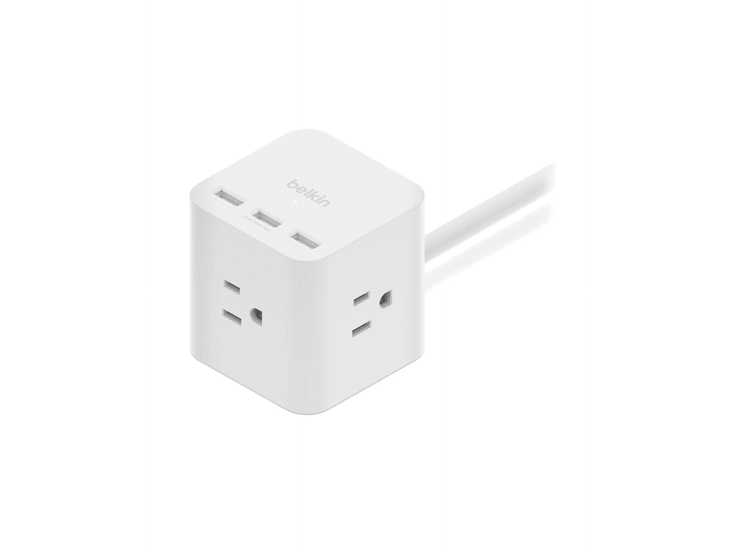 Belkin 3-Outlet Power Cube with 5-Foot Cord and USB-A Ports SRA006P3TT5 ...