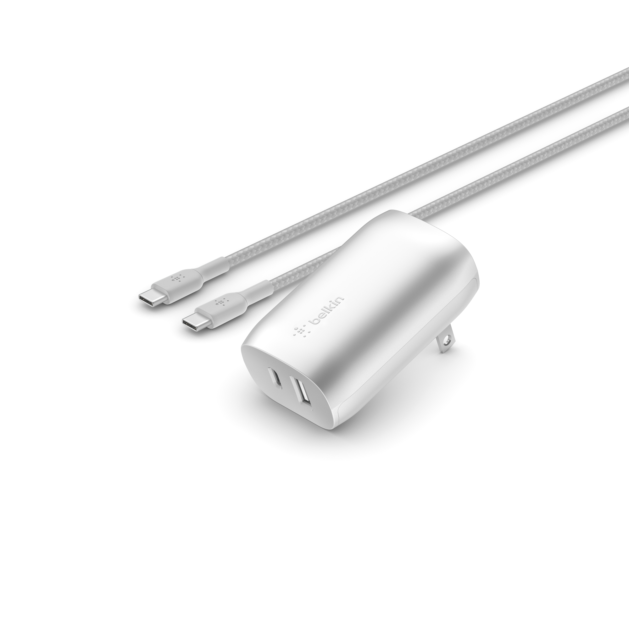 onn. 32W Dual-Port Wall Charging Kit with USB-C Charging Cable, 20W USB ...