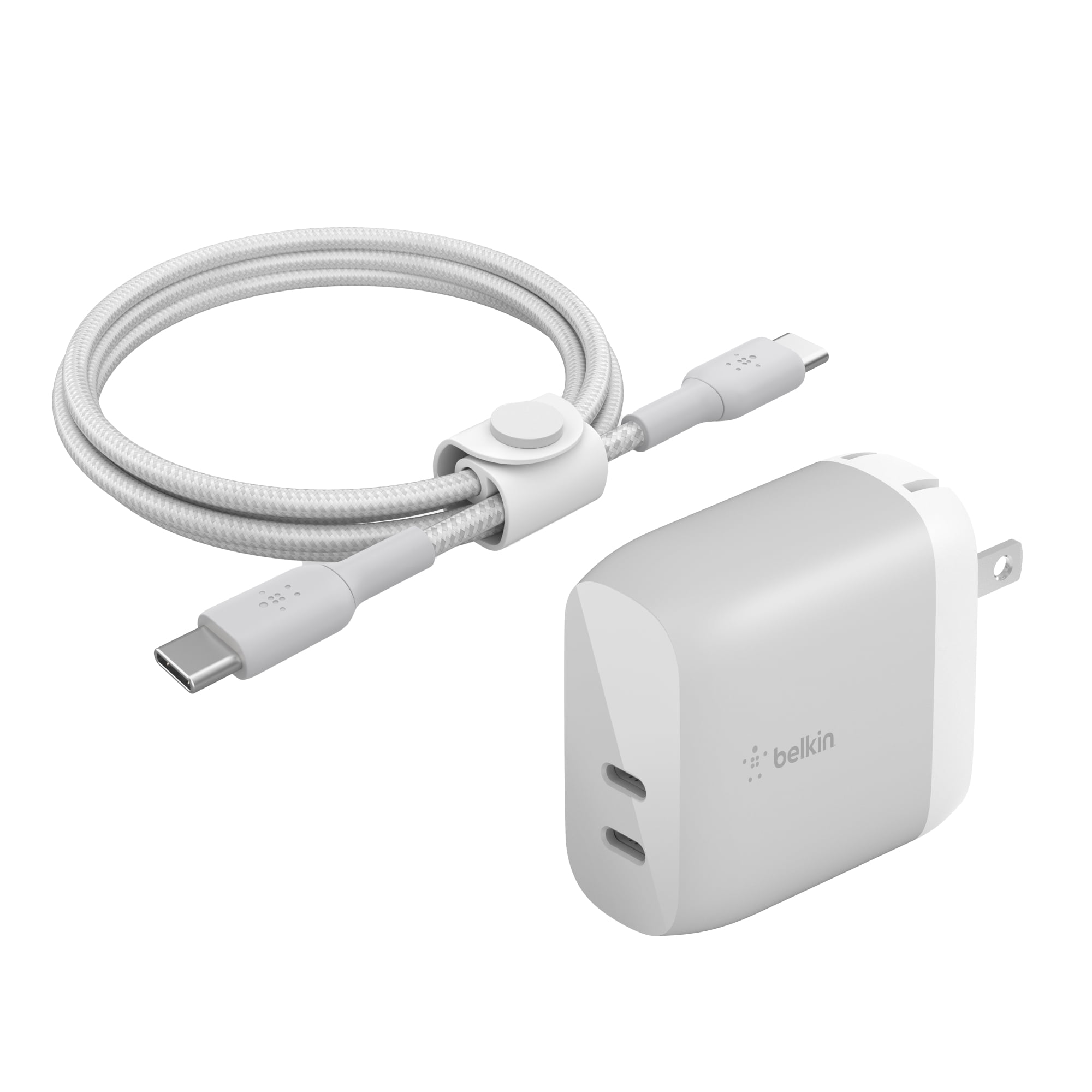 Belkin 40W Fast-charge Dual USB-C Wall Charger, USB Type C Cable ...