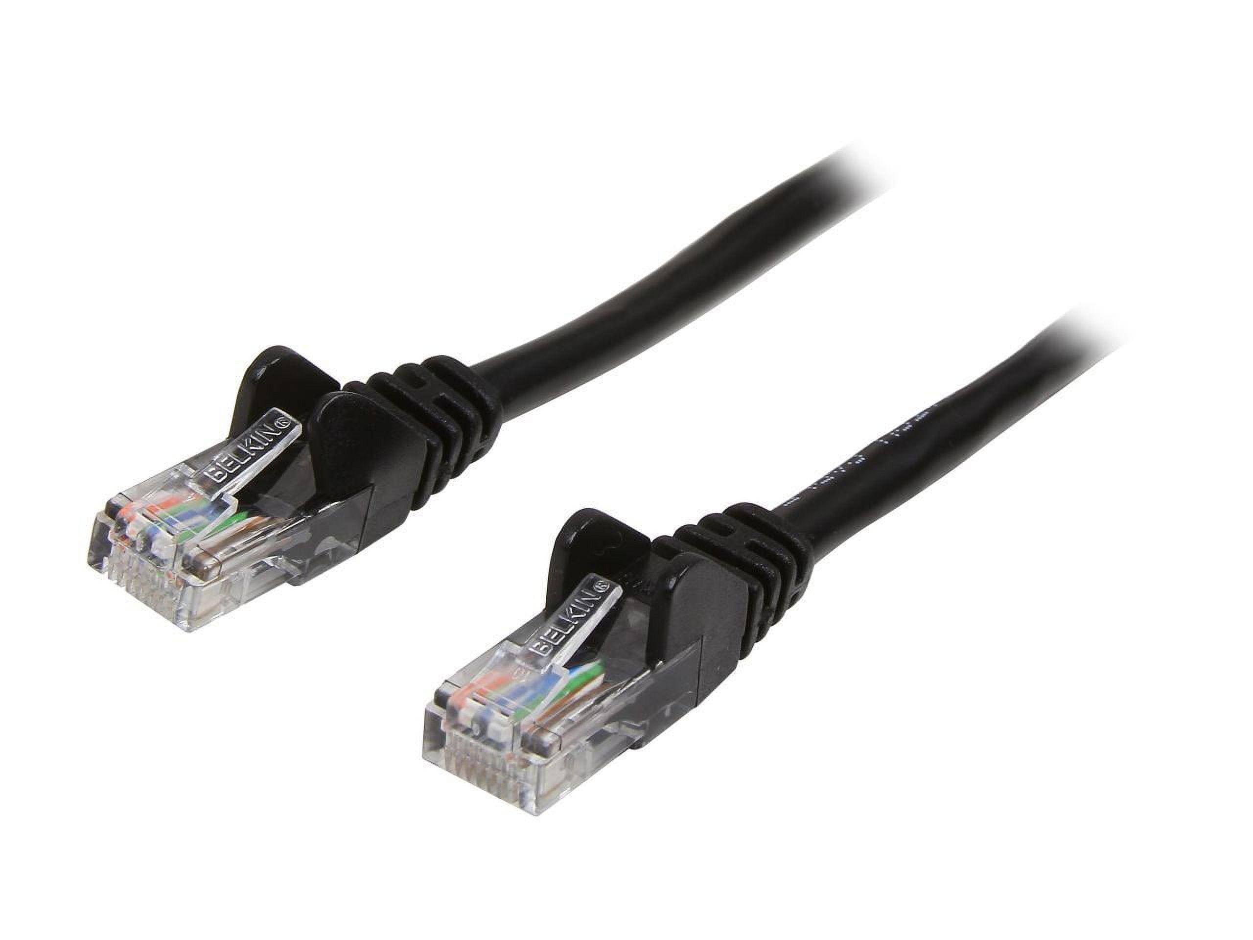Belkin A3L791-15-BLK-S 15 ft. Cat 5E Black Patch Cable CAT5e Snagless ...