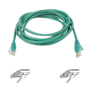 Belkin A3L980-03-GRN-S 3 ft. Cat 6 Green Patch Cable CAT6 Snagless RJ ...