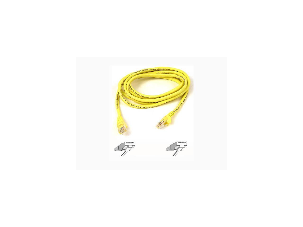 Belkin A3L980-03-YLW-S 3 ft. Cat 6 Yellow Patch Cable CAT6 Snagless RJ ...