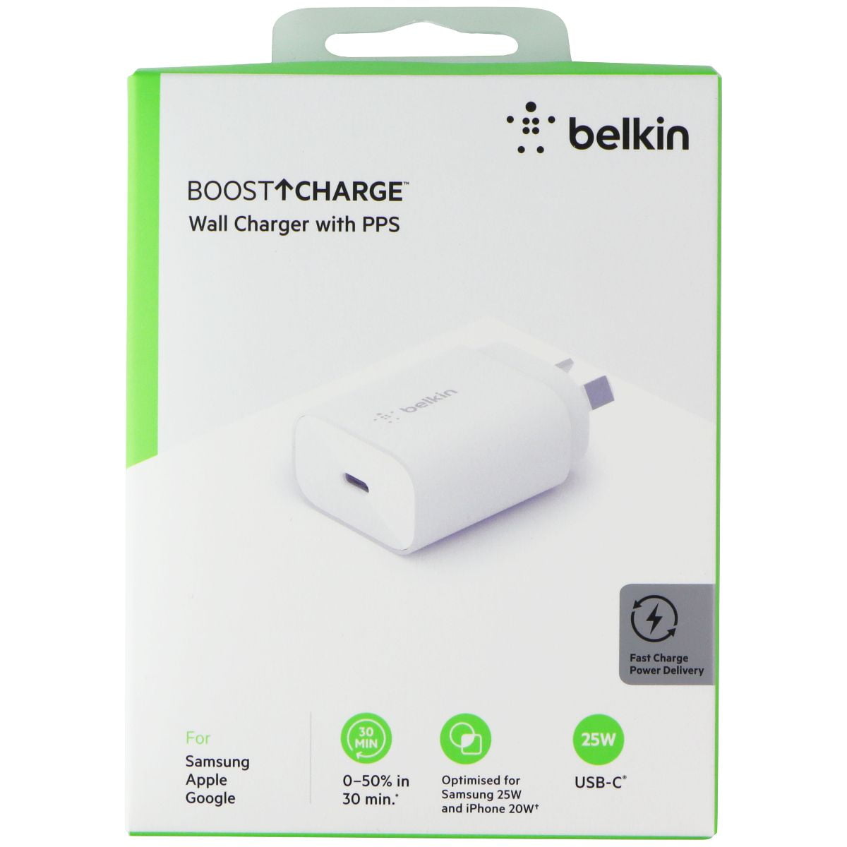 Belkin Boost Charge PPS 25W USB-C Wall Charger - White (Australian Plug ...
