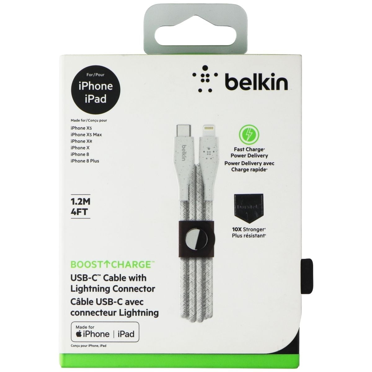 Belkin BoostCharge 4FT USB-C to 8-Pin Charge Cable - White - Walmart ...