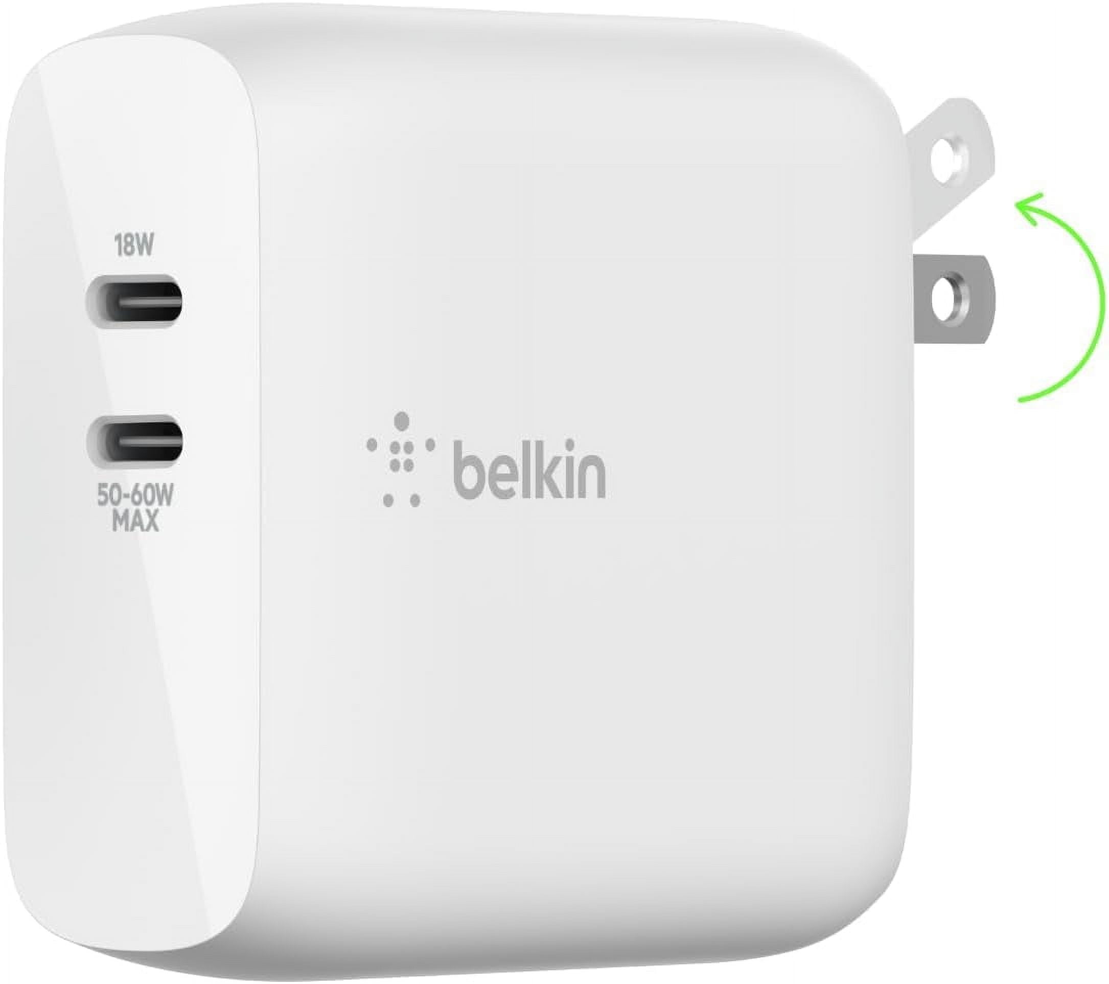 Belkin BoostCharge Dual Port USB-C 68W GaN Wall Charger - Fast Charging ...