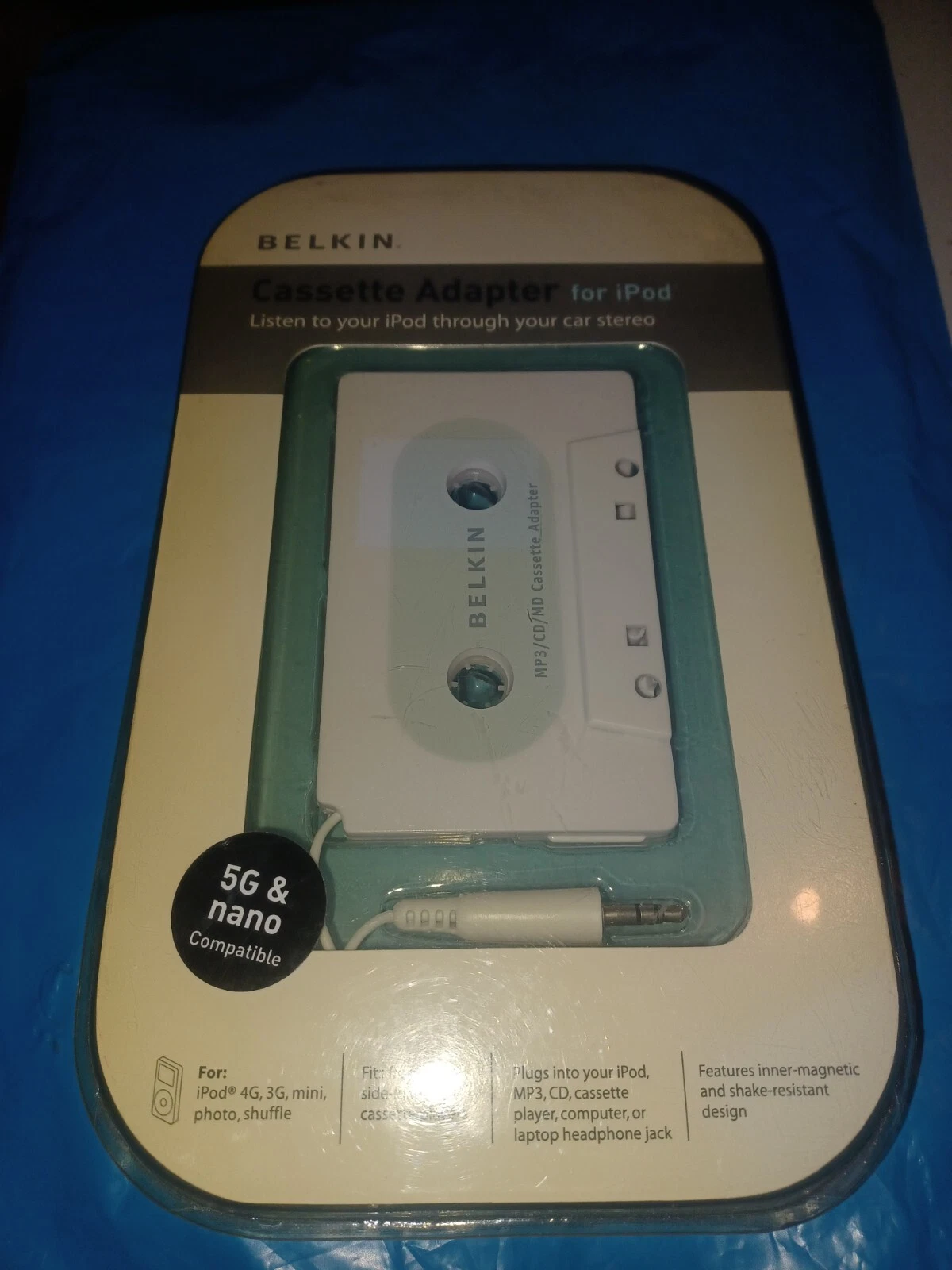 Belkin Cassette Tape Jack Adapter For Ipod 4G,3G Player New Factory ...