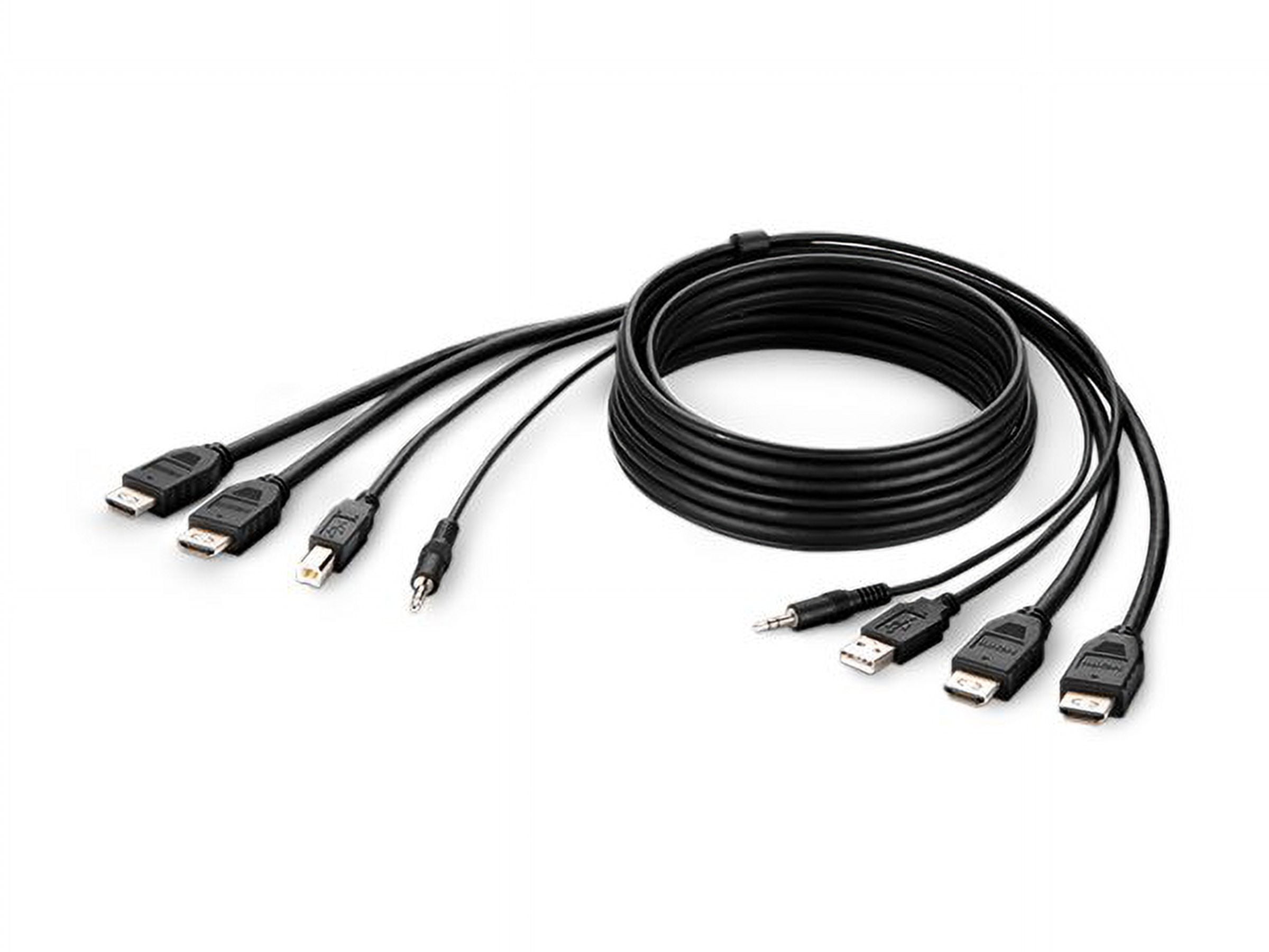 Belkin Dual HDMI High Retention + USB A/B + Audio Passive Combo KVM ...