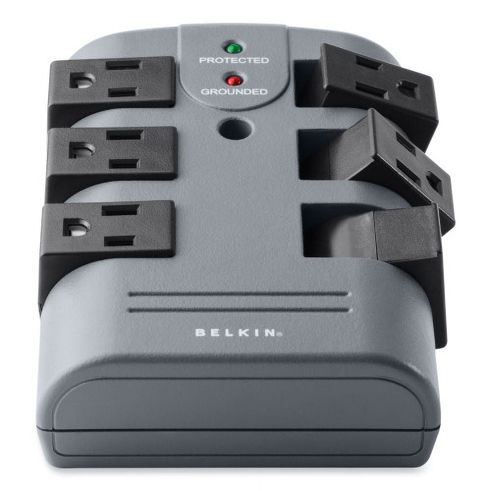 Belkin Pivot Plug Surge Protector, 6 AC Outlets, 1,080 J, Gray, Each ...