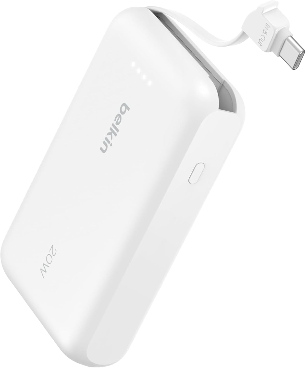 Belkin Power Bank, Portable Power Bank with Integrated Cable 10K PD 20W ...