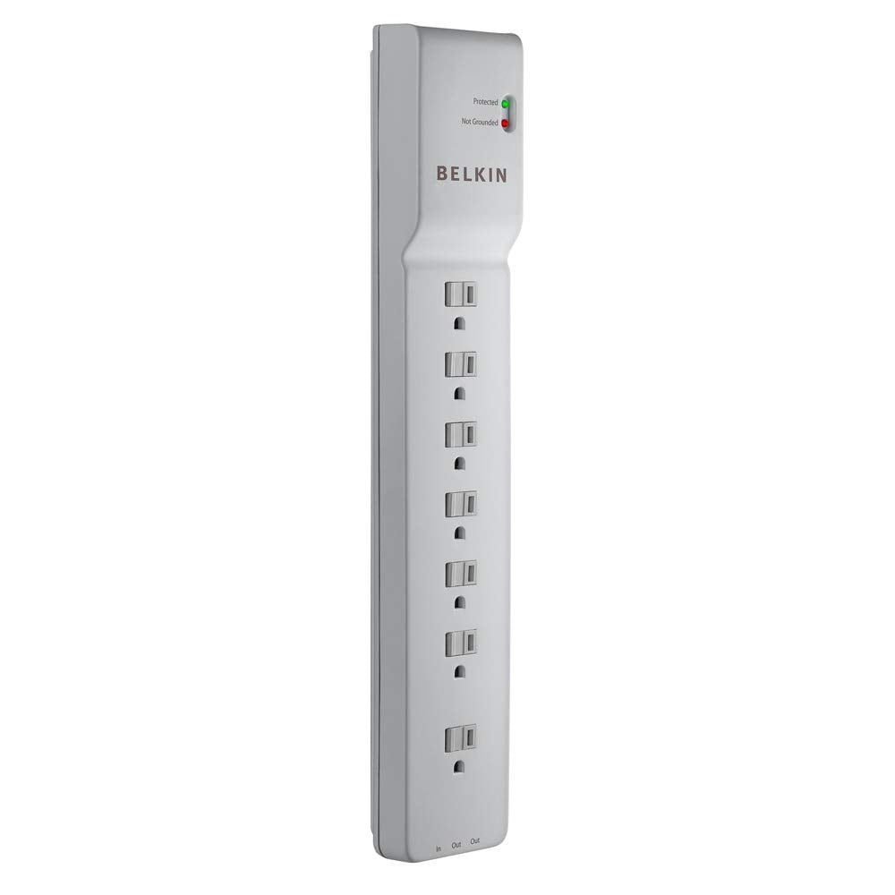 Belkin Power Strip, Belkin Surge Protector with 7 AC Multiple Outlets ...