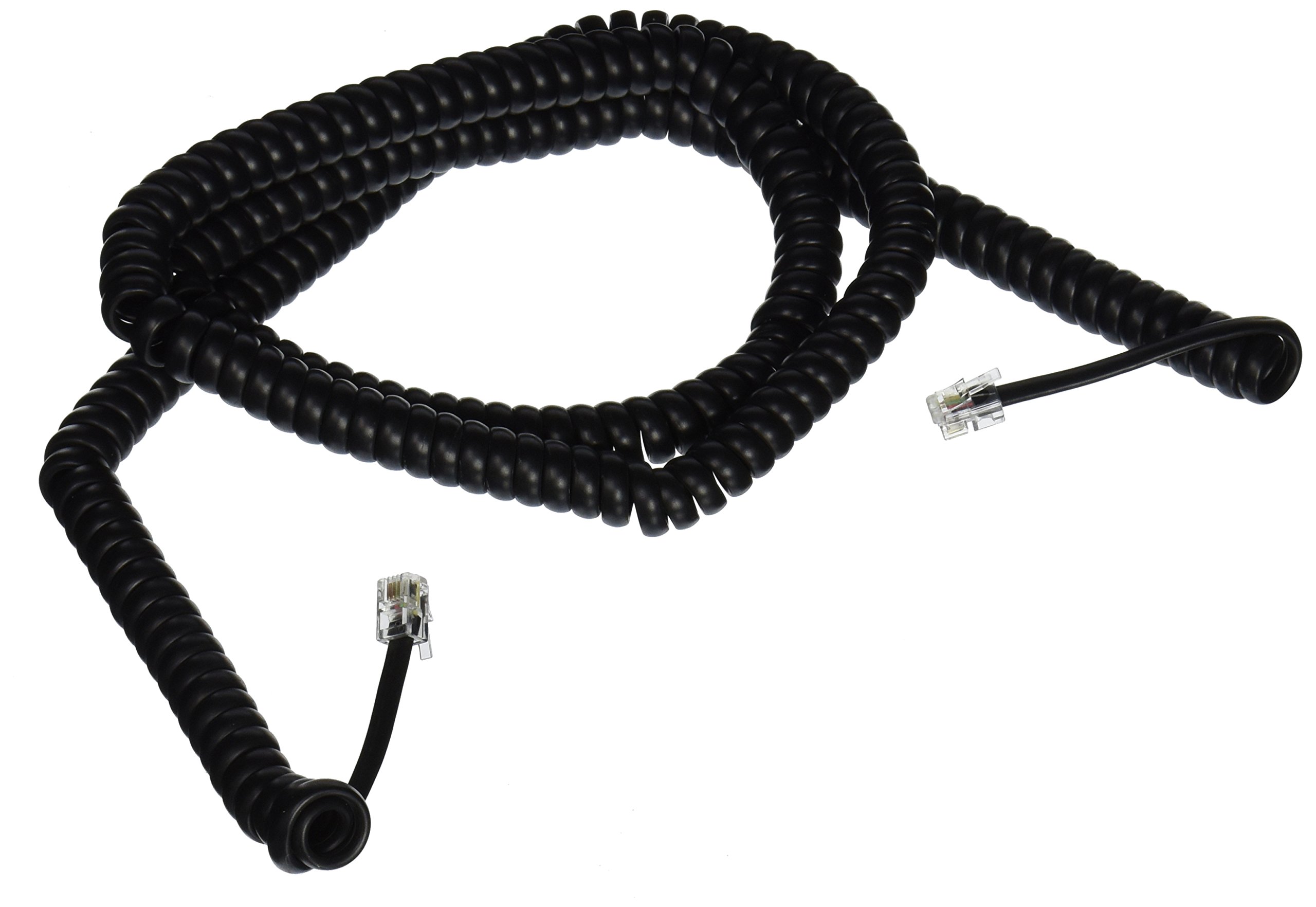 Belkin Pro Series Coiled Telephone Handset Cord (Black, 25 Feet ...
