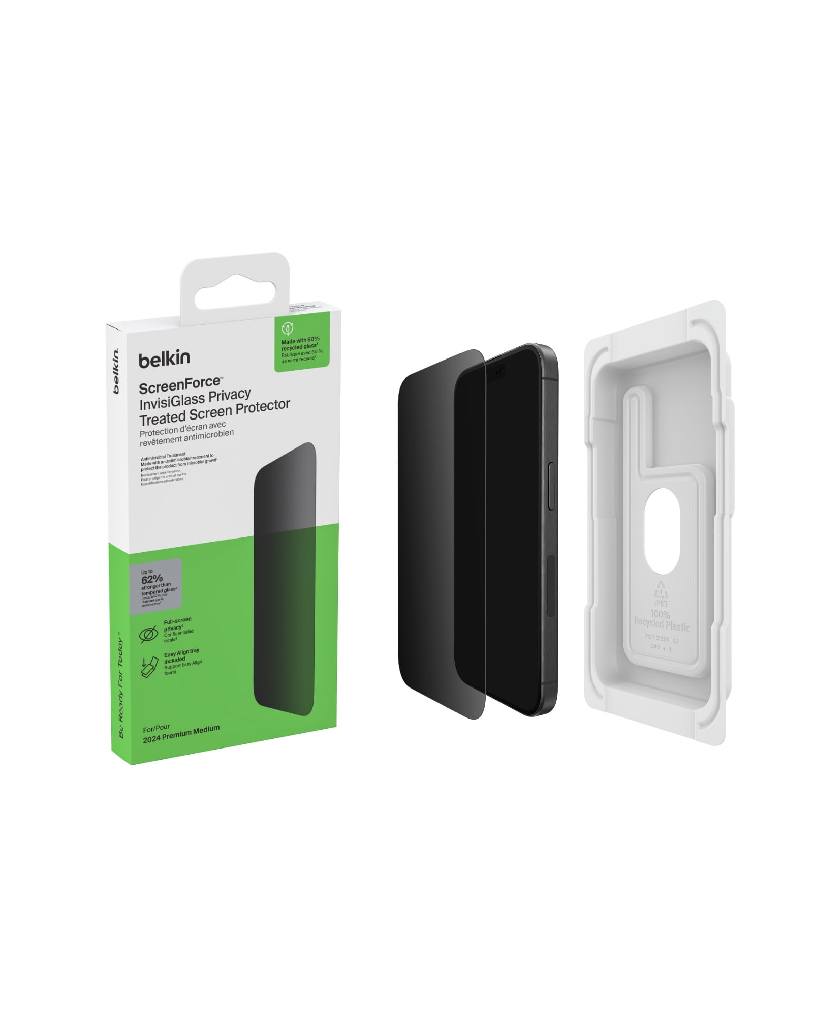 Belkin ScreenForce InvisiGlass Privacy Screen Protector for iPhone 16 ...
