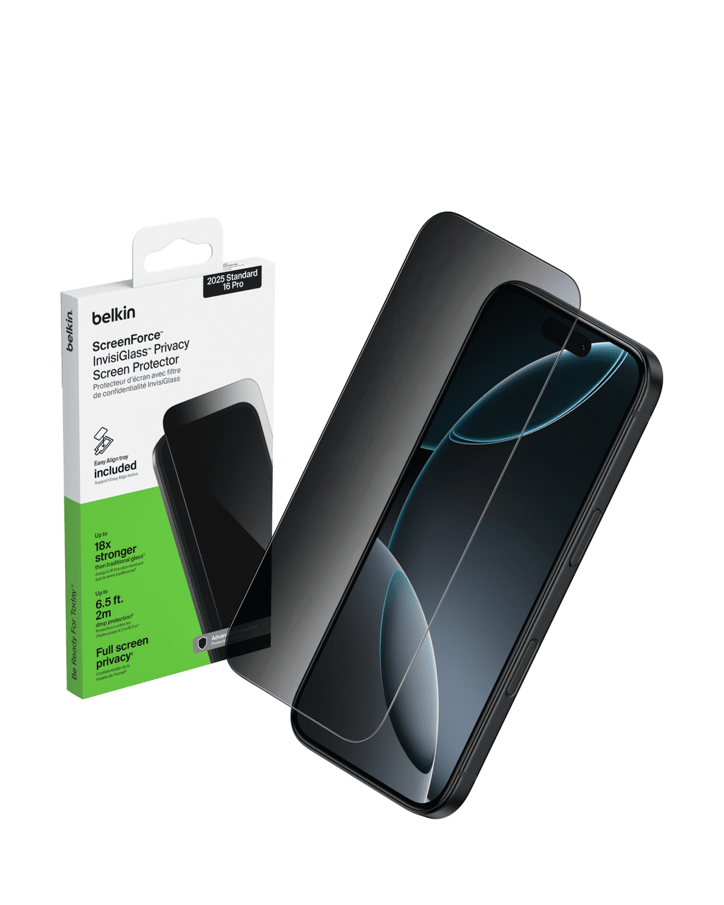 Belkin ScreenForce InvisiGlass Privacy Screen Protector for iPhone 17 ...