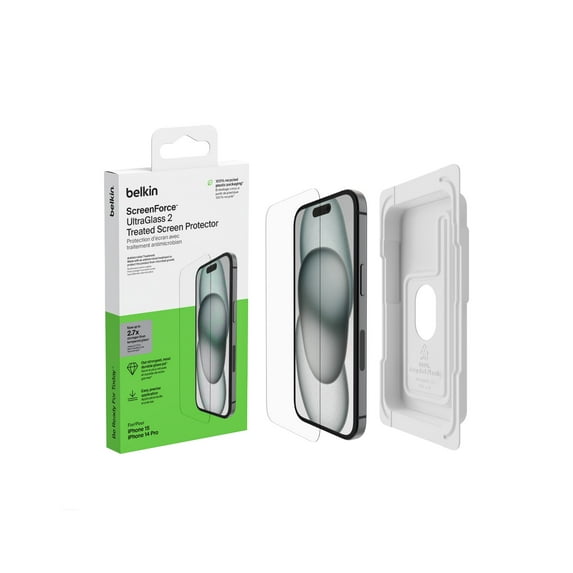 Belkin ScreenForce UltraGlass 2 Treated Screen Protector for iPhone 16 ...