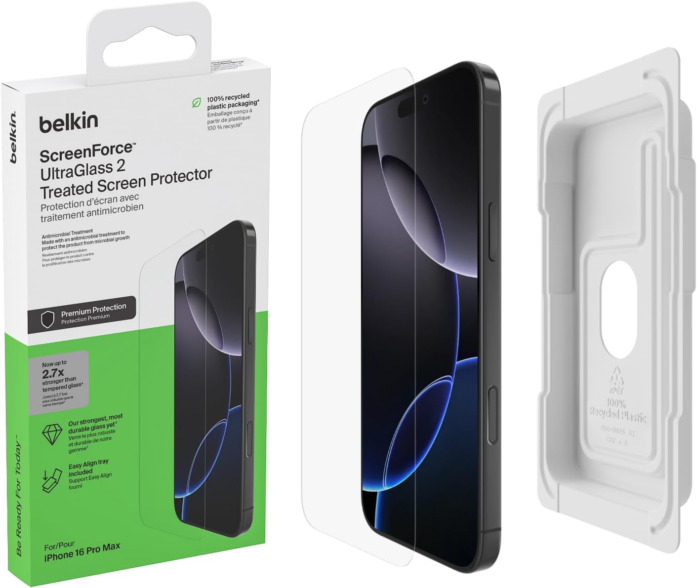 Belkin ScreenProtectors, UltraGlass 2, Scratch-Resistant 9H Hardness ...