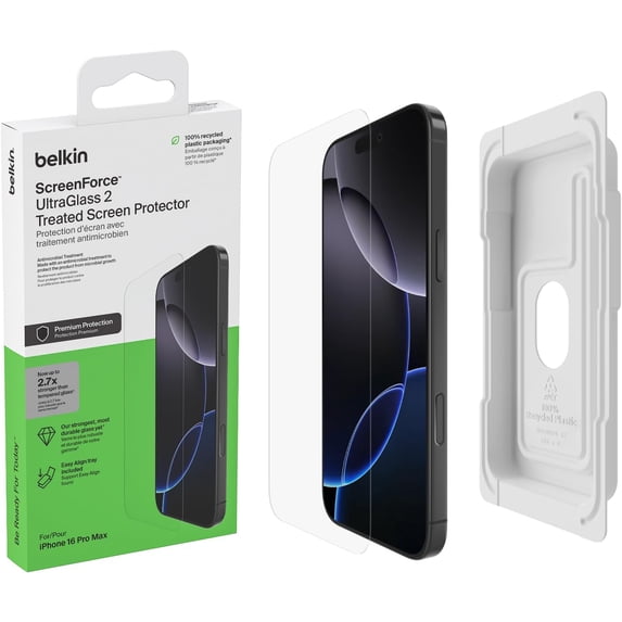 Belkin ScreenProtectors, UltraGlass 2, Scratch-Resistant 9H Hardness ...