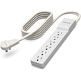 Belkin Sur Protector trip - 6 AC Multiple Outlets - Flat Rotating Plug ...