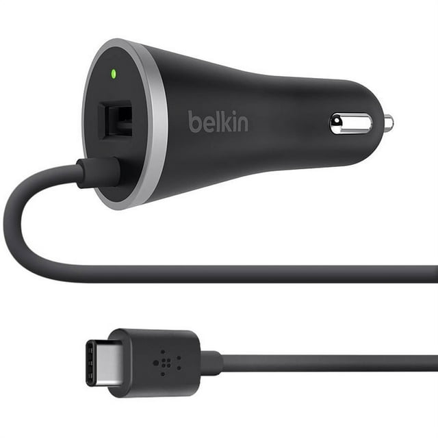 Belkin USB-C Car Charger with Hardwired USB-C Cable and USB-A Port - 5 ...
