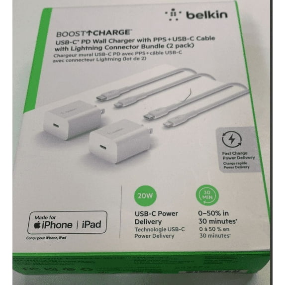 Open Box Belkin USB-C PD Wall Charger with PPS+USB-C Cable with iPhone ...