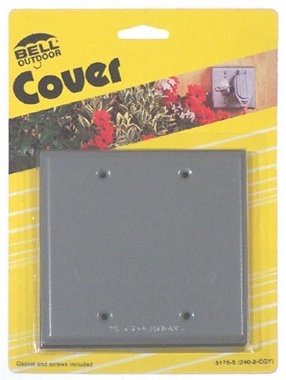 Bell 5175-5 Blank Weatherproof Box Cover, 2 Gang, Aluminum, Gray ...