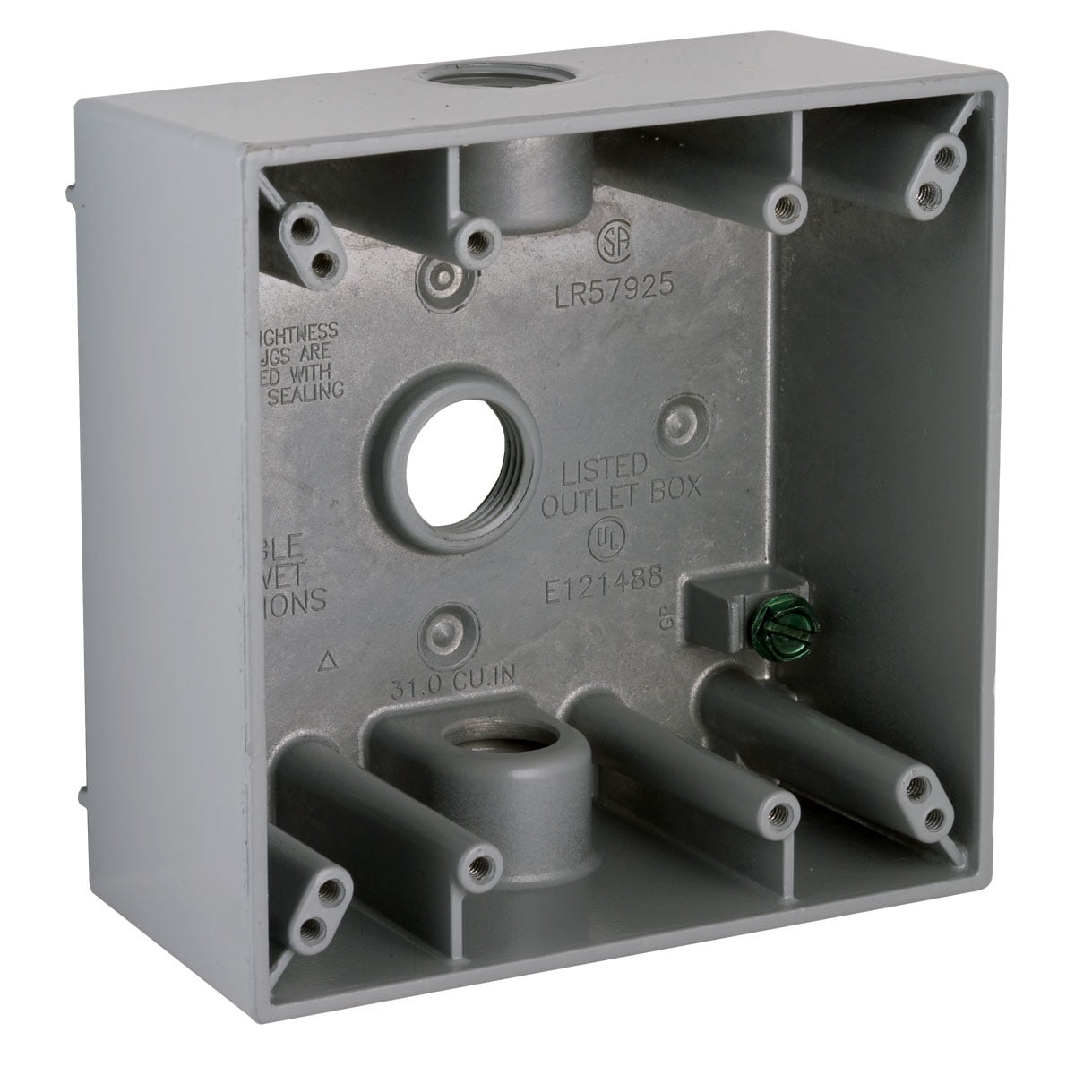 Bell Outdoor Weatherproof Box,2Gang,3Inlet,Alum 5333-0 - Walmart.com