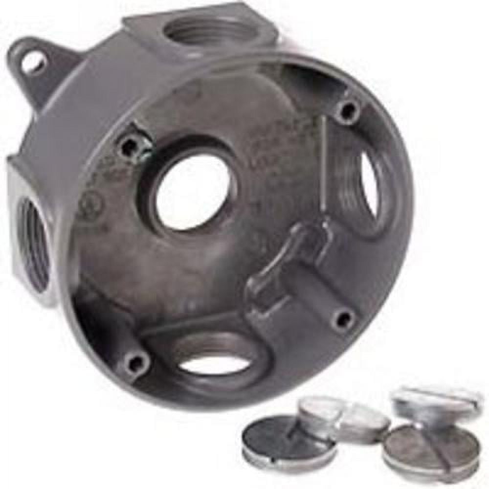Bell 5372-0 Round Weatherproof Splice Box, 5-3/4" Outlets, Gray, Each ...