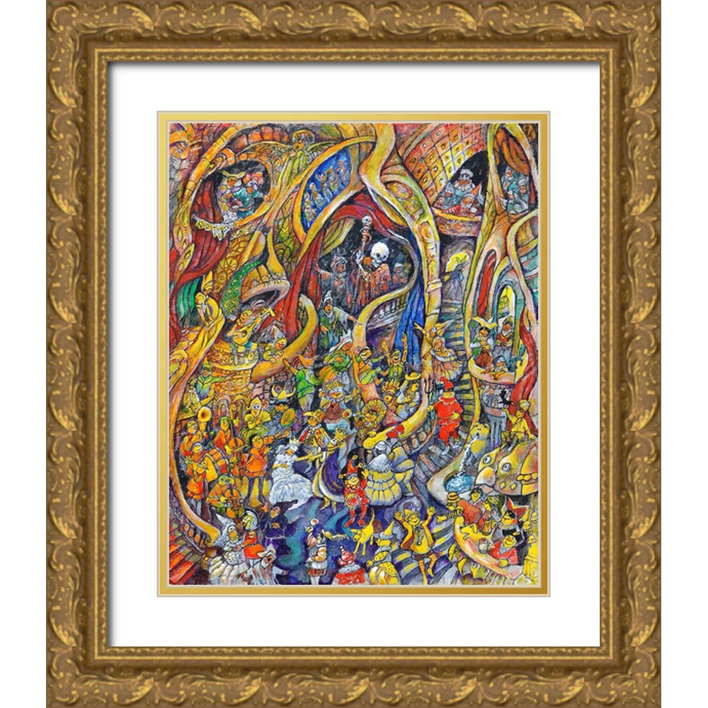 Bell, Bill 12x14 Gold Ornate Wood Framed with Double Matting Museum Art ...