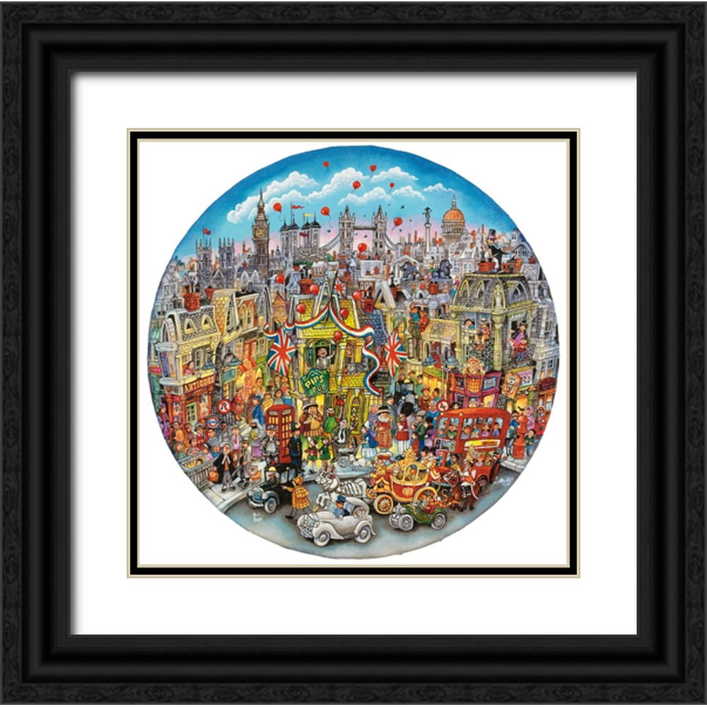 Bell, Bill 20x20 Black Ornate Wood Framed with Double Matting Museum ...