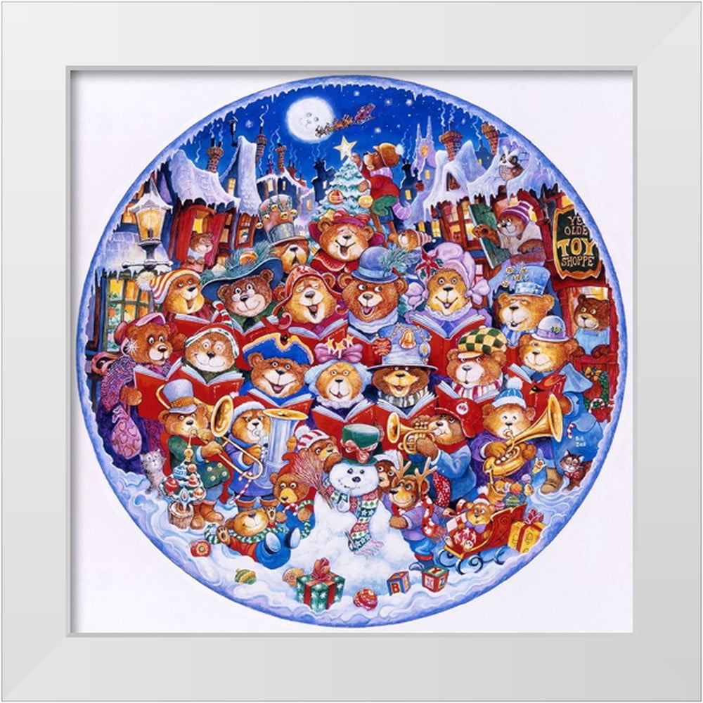 Bell, Bill 20x20 White Modern Wood Framed Museum Art Print Titled - Teddy Bear Christmas (Plate ...