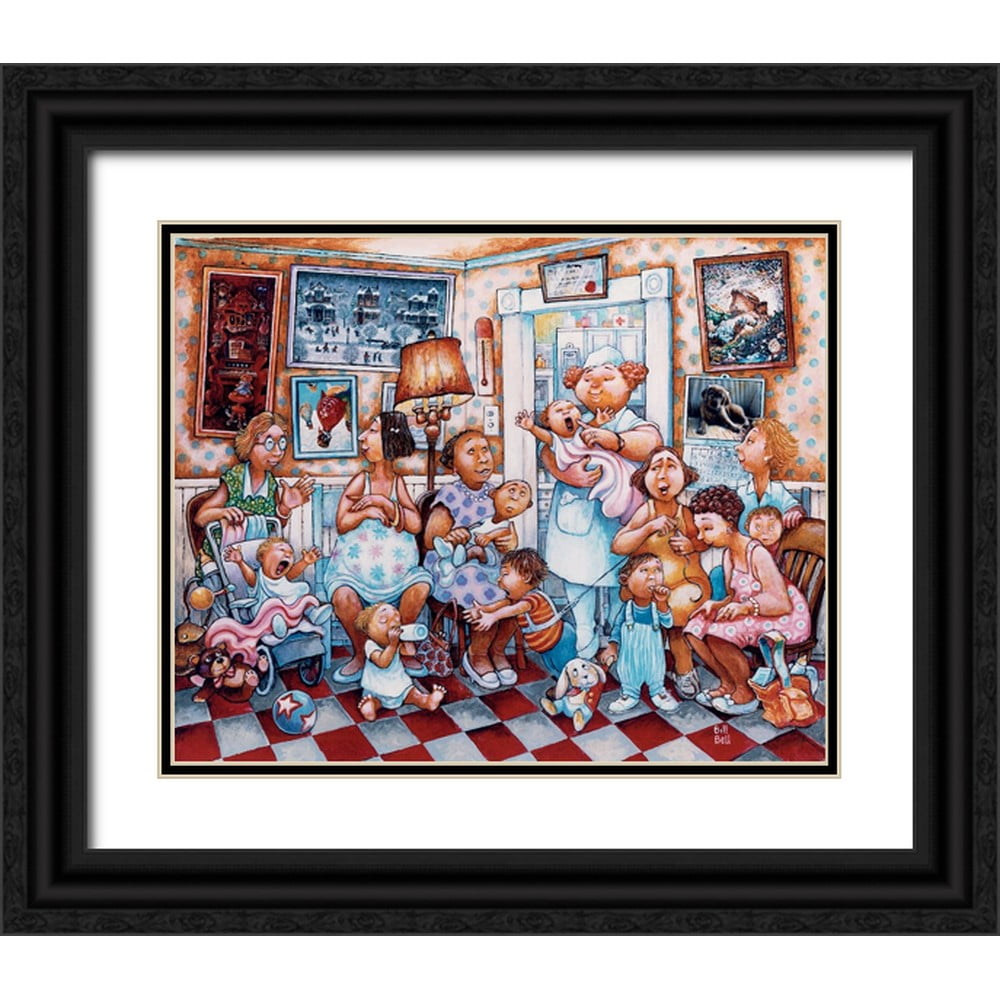 Bell, Bill 24x20 Black Ornate Wood Framed with Double Matting Museum ...