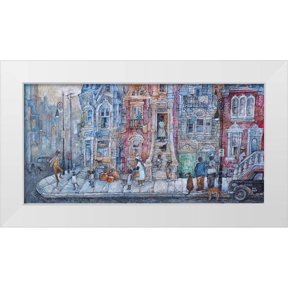 Bell, Bill 32x18 White Modern Wood Framed Museum Art Print Titled ...