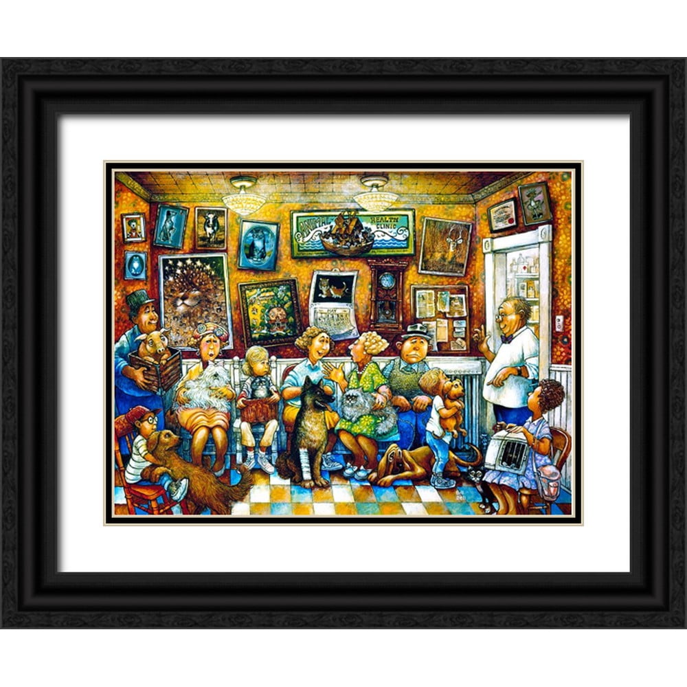 Bell, Bill 32x25 Black Ornate Wood Framed with Double Matting Museum ...