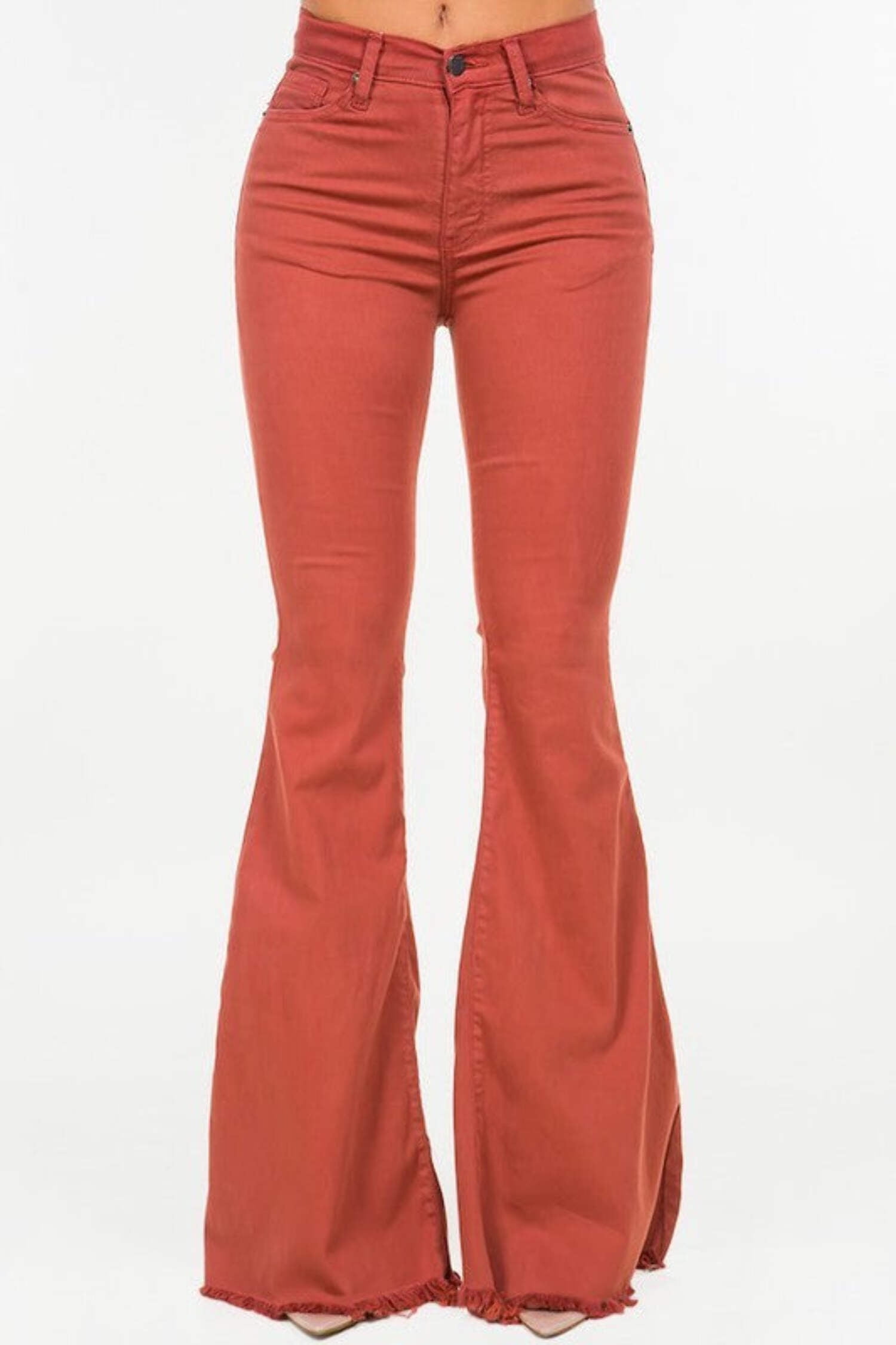 Bell Bottom Jean in Rust- Inseam 32 - Walmart.com