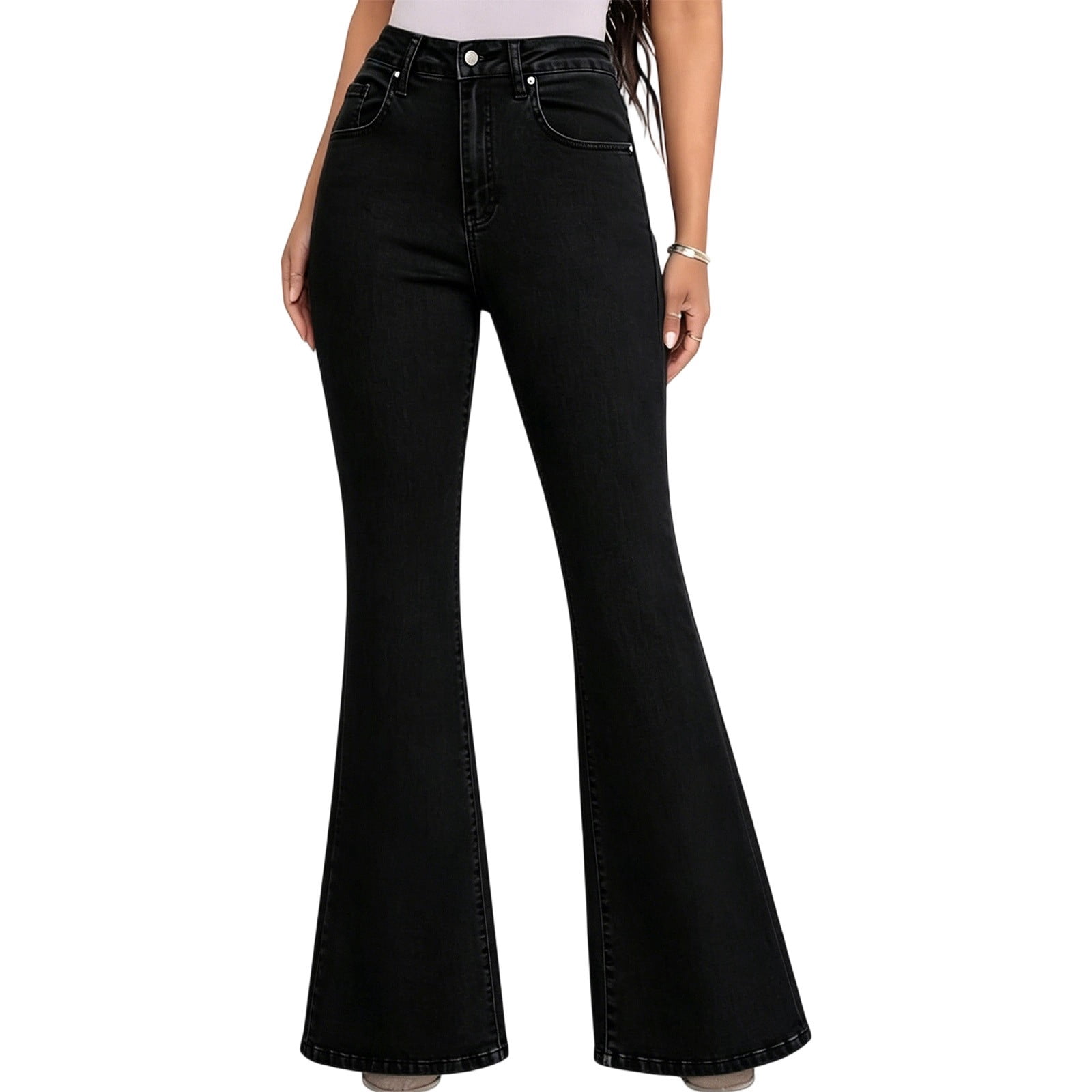 Bell Bottom Jeans For Women High Waisted Stretchy Flare Denim Pants ...
