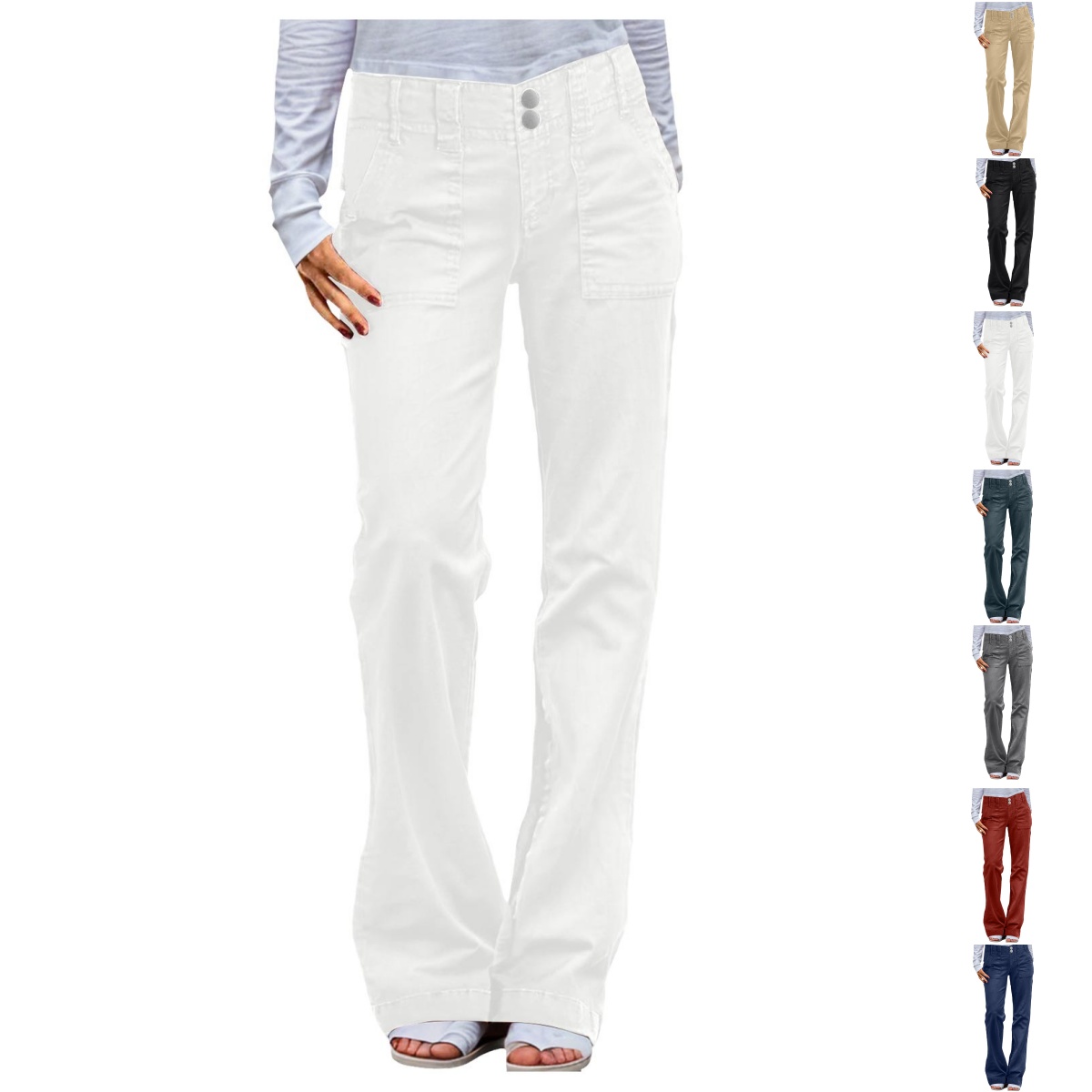 Bell Bottom Jeans for Women High Waisted Stretchy Flare Jeans Pull On ...