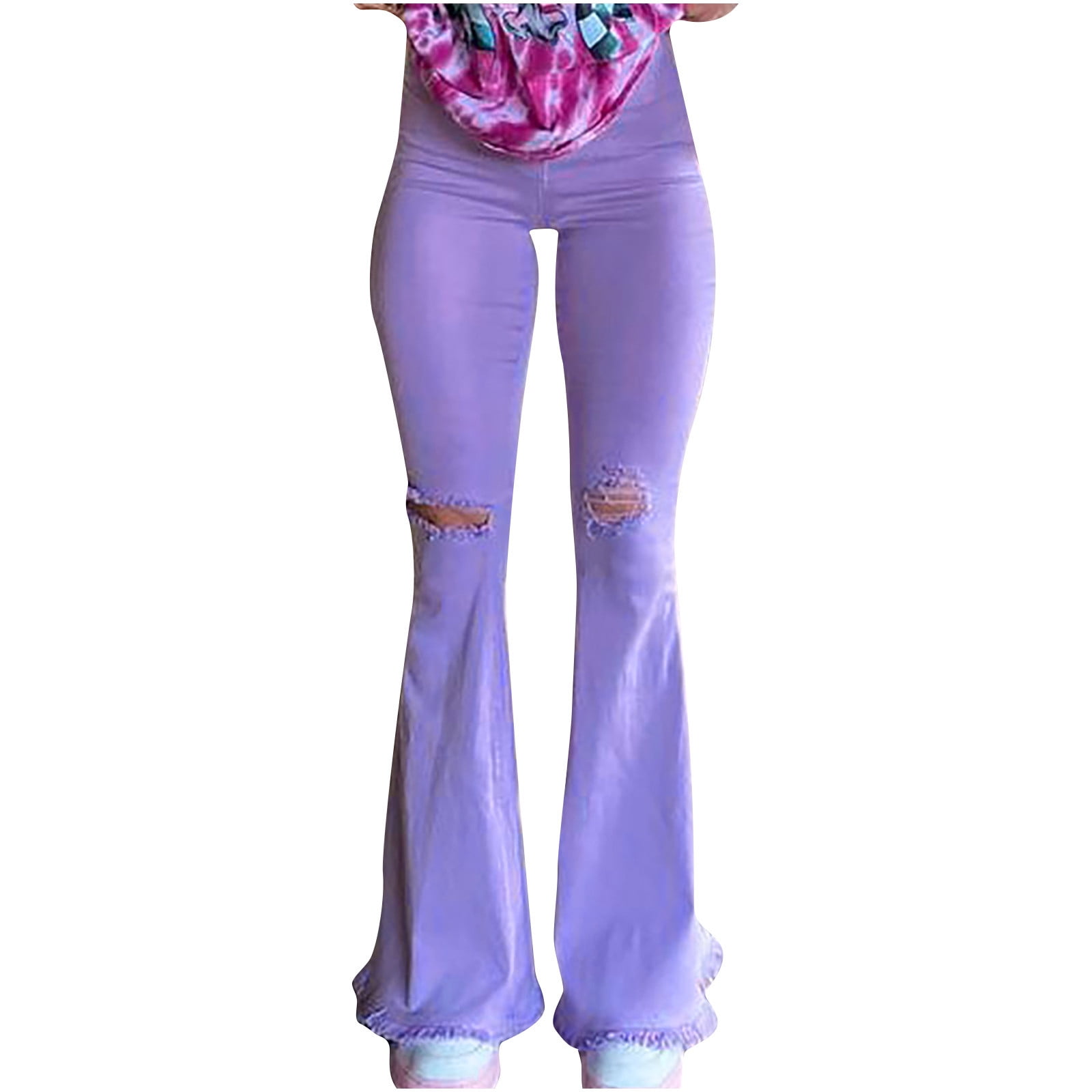 Bell Bottom Jeans for Women Slim Fit Stretch Bootcut Denim Pants High ...