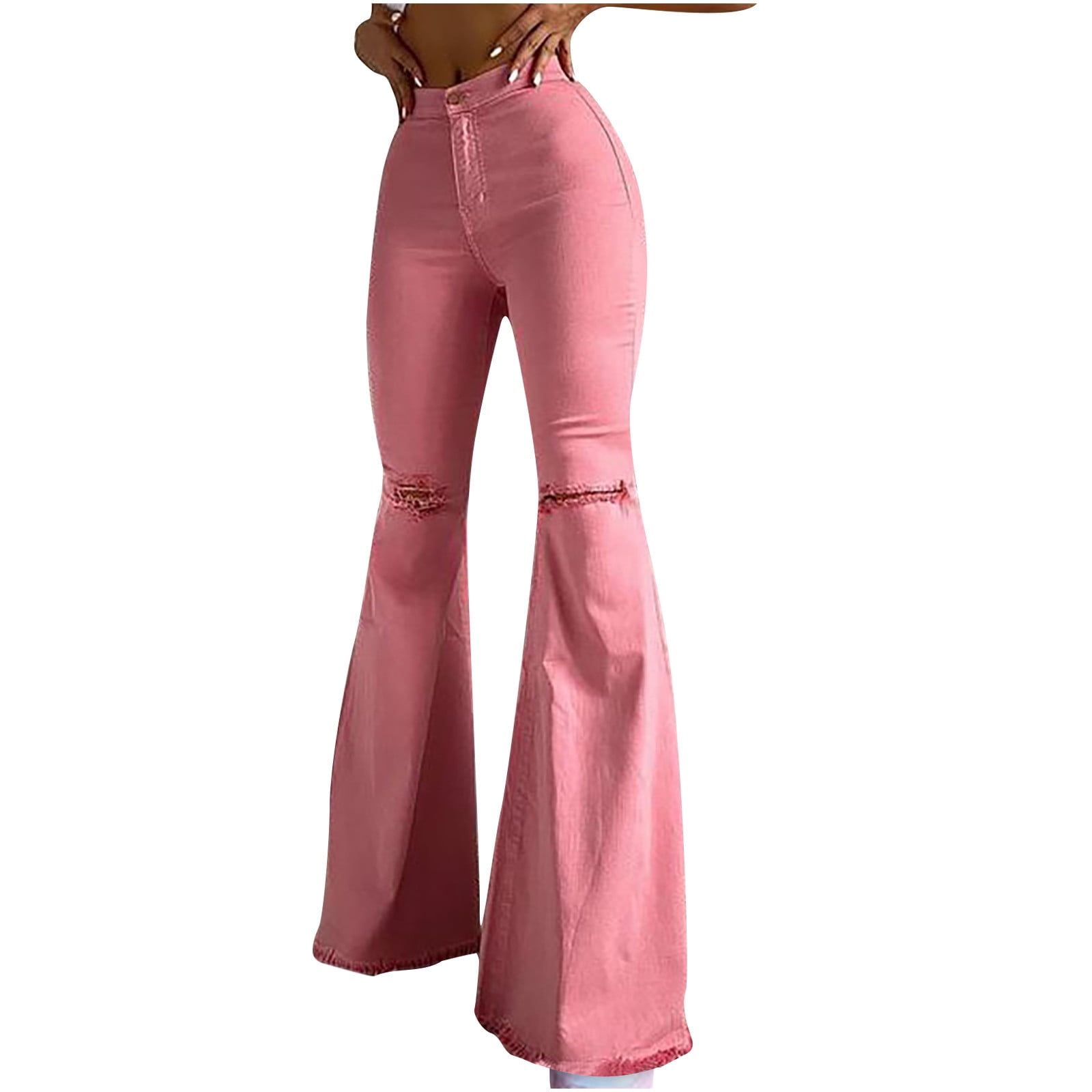 Bell Bottom Jeans for Women Slim Fit Stretch Bootcut Denim Pants High ...