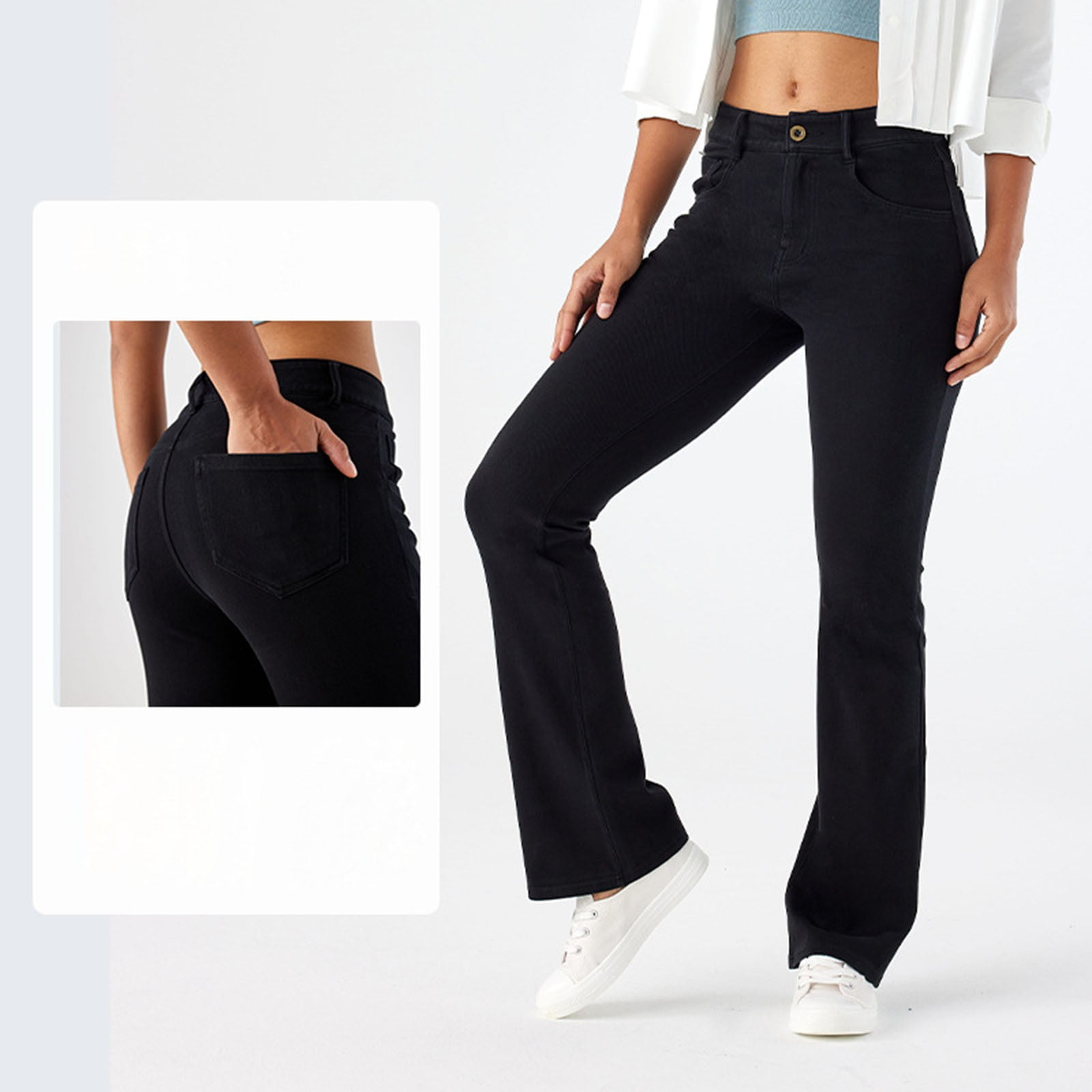 Bell Bottoms for Women High Waisted Black Jeans Womens Wide Legged ...