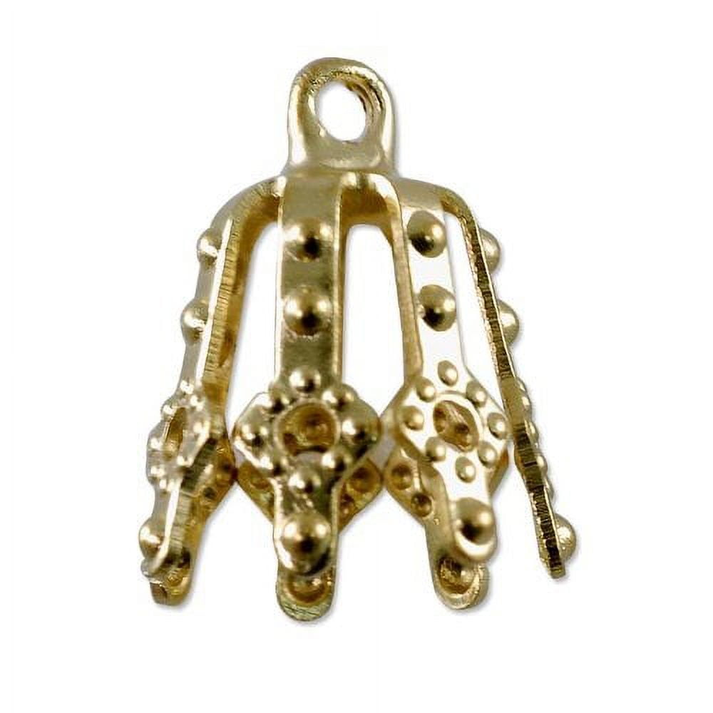 Bell Caps Jewelry Findings - 12mm Gold Plated (10-Pcs) - Walmart.com